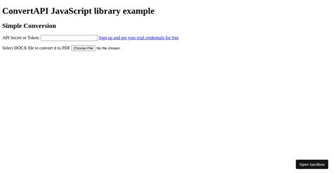 Simple Conversion Forked Codesandbox