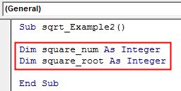 VBA Square Root How To Use Square Root Function In Excel VBA