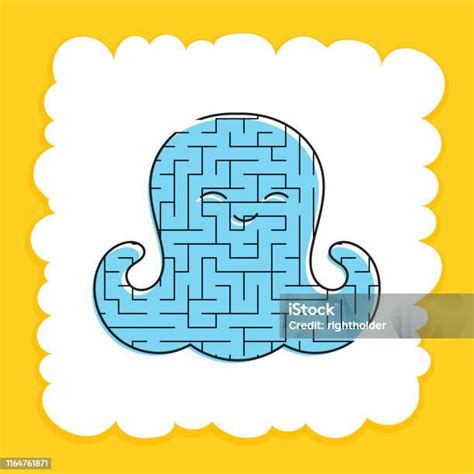 컬러 미로 귀여운 아기 문어 아이 워크 시트 활동 페이지 어린이를위한 게임 퍼즐 해양 생물 미로 수수께끼 벡터 그림입니다 0명에 대한 스톡 벡터 아트 및 기타 이미지