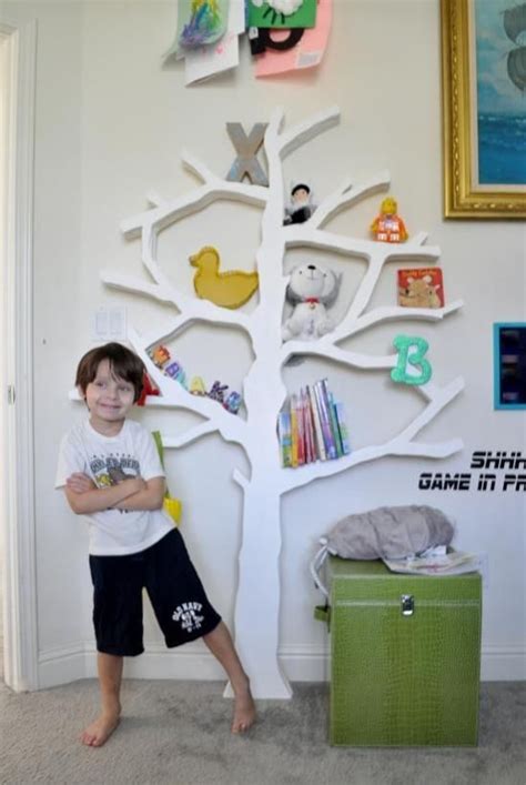 Free DIY Plans And Step By Step Video Tutorial On How To Make A Modern Tree Shaped Bookshelf