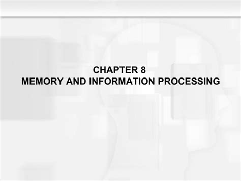 Memory And Information Processing
