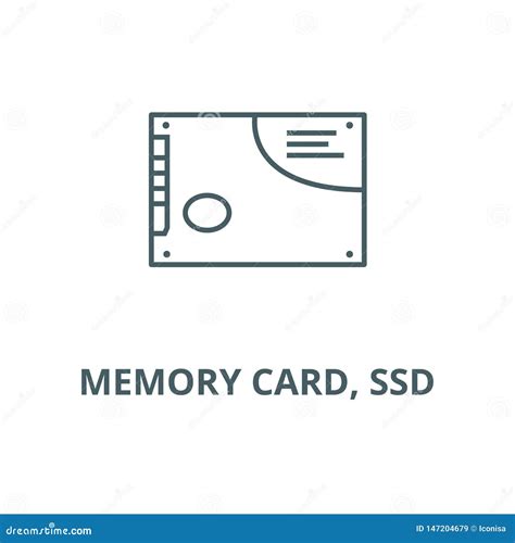 Memory Card Ssd Vector Line Icon Linear Concept Outline Sign Symbol Stock Vector