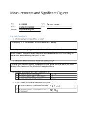 Lab Report 3 Density Pdf Measurements And Significant Figures Date