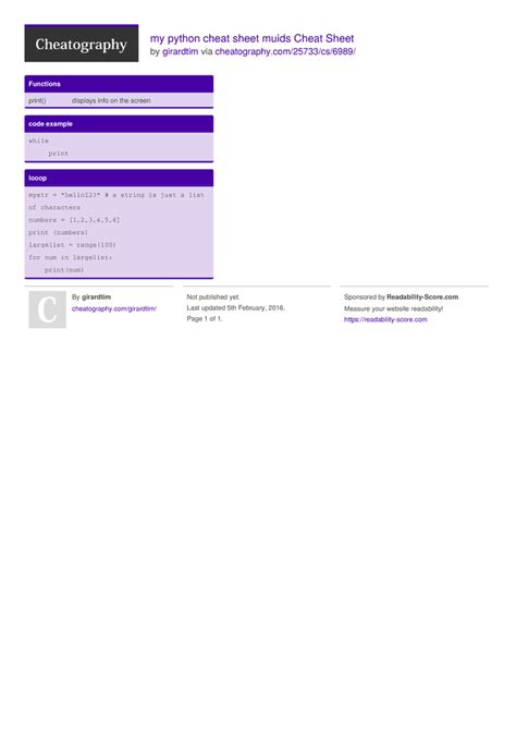 my python cheat sheet muids cheat sheet by girardtim download free from cheatography