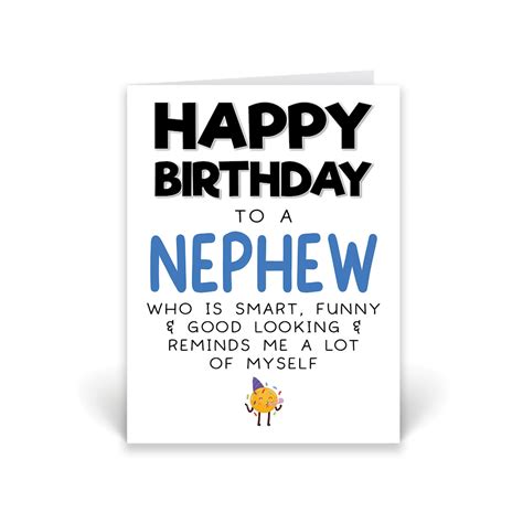Funny Nephew Birthday Card Nephew Birthday Card Comedy Joke Card Adult