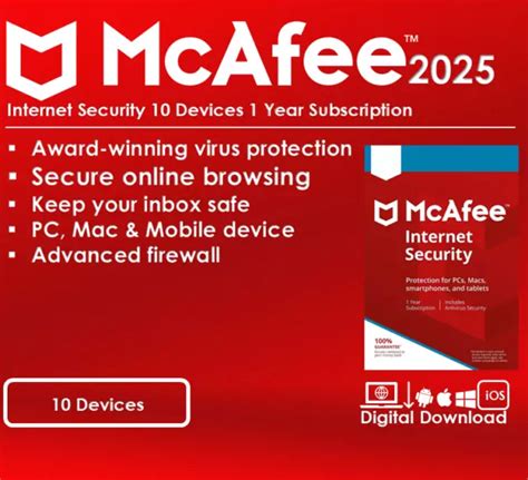 WINDOWS 11 McAfee Internet Security 2025 10 Dispositivi 1 Anno Antivirus EUR 9 43 PicClick IT