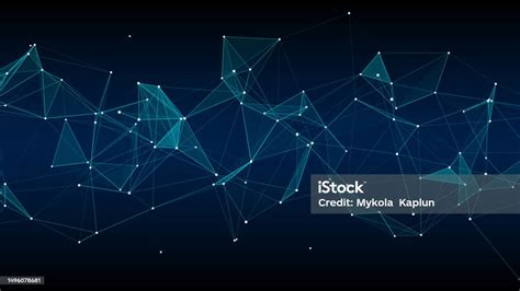 비즈니스 미래지향적 인 배경 움직이는 파티클이 있는 네트워크 연결 구조 사이버 공간 추상적인 사이버 보안 배경 로우 폴리곤