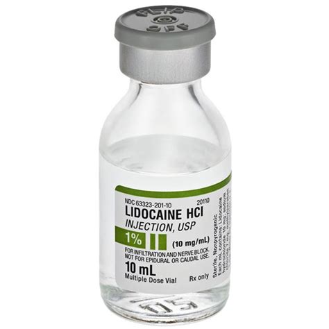 Lidocaine 1 For Injection Multiple Dose Use 10 Ml Tray Of 25 Rx