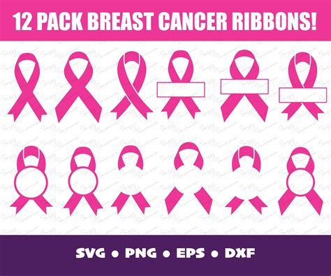 Breast Cancer Svg Bundle Breast Cancer Ribbons Cancer Awareness Svg