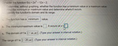 Answered Consider The Function Fx 2x2 12x Bartleby