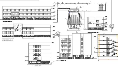 Plan Elevation And Section Detail Dwg File Cadbull