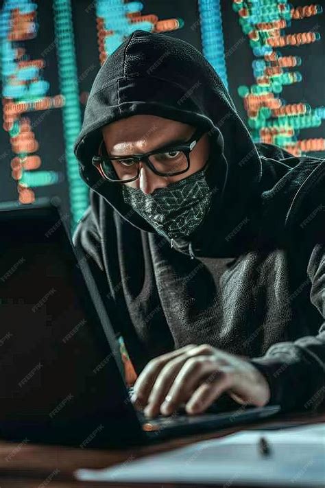 Premium Photo Cybercriminal At Computer Engaging In Dark Web Hacking