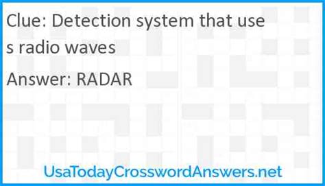 Detection System That Uses Radio Waves Crossword Clue