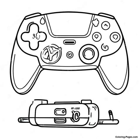 Cartoon Ps5 Controller Coloring Page Coloring