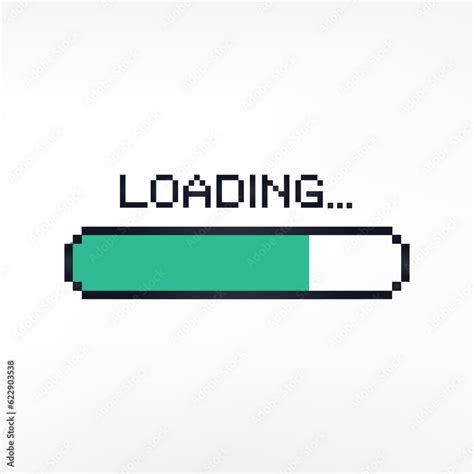 Pixel Art 8 Bit Loading Bar Concept Loading Or Installing Process On