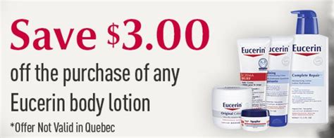 Canadian Coupons Save 3 On Any Eucerin Body Lotion Printable Coupon