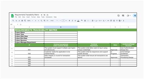 Test Traceability Matrix Template