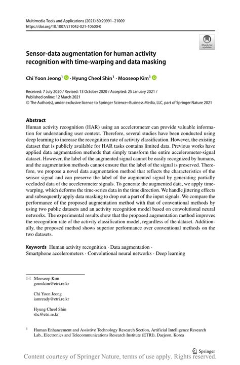 Sensor Data Augmentation For Human Activity Recognition With Time Warping And Data Masking