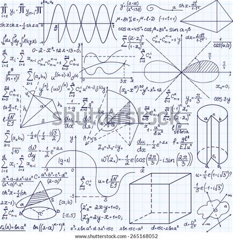 Math Education Vector Seamless Pattern Handwritten Stock Vector Royalty Free
