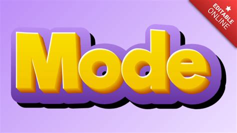 Mode Yellow Purple 3d Text Effect Generator