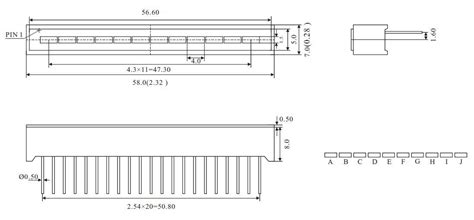 12 Segment Bar Graph Led Display With 58x7mm And One Side Pins 12