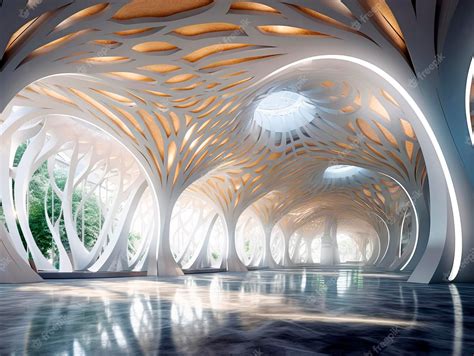 Premium Ai Image Futuristic Concrete Architecture Design Building Exterior With Parametric