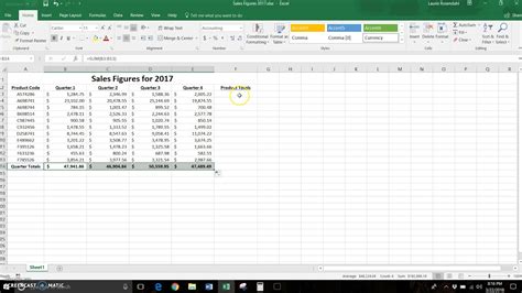 Excel Sum Function Youtube