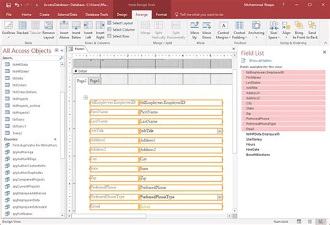 Ms Access Controls And Properties