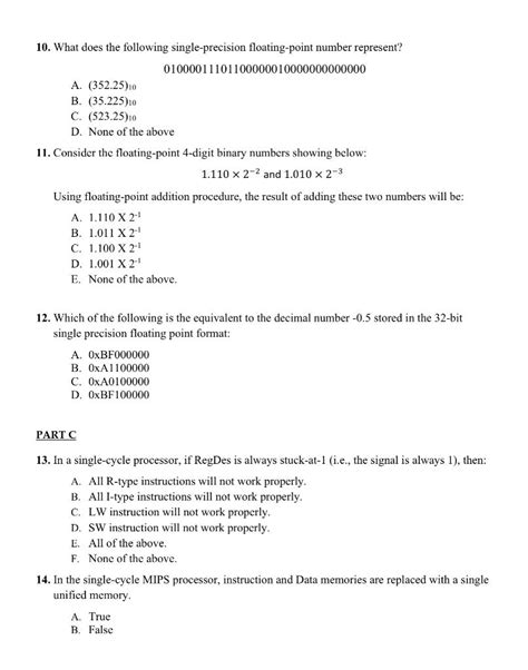 Solved 10 What Does The Following Single Precision