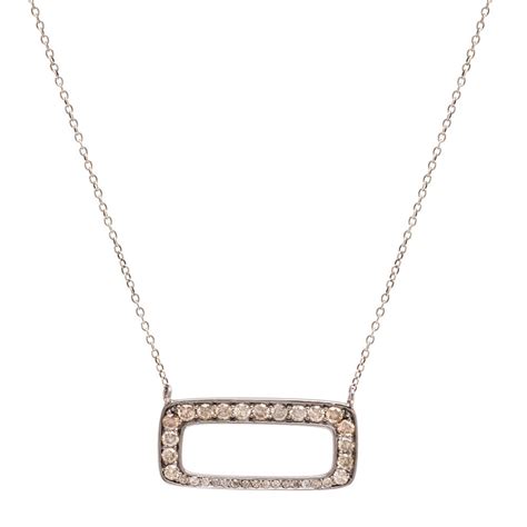 Rectangle Diamond Necklace Etsy