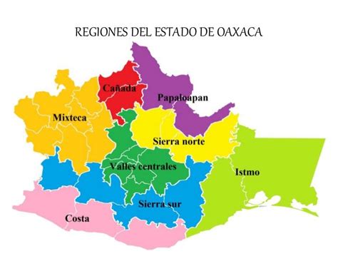 Mapa Regiones Oaxaca