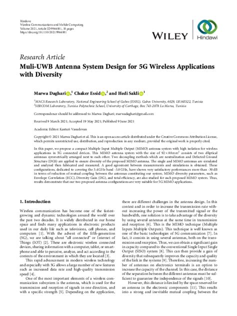 Pdf Muli Uwb Antenna System Design For 5g Wireless Applications With