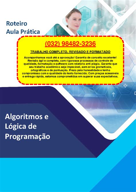 Resolução 032 98482 3236 Roteiro De Aula Prática Algoritmos E