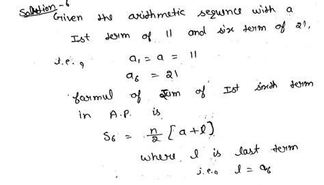 Answered Question 6 Consider The Arithmetic Sequence With A First Term