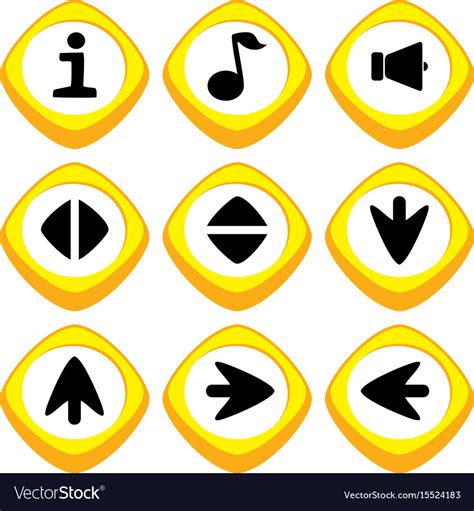 Game Asset Icon Sign Symbol Button Royalty Free Vector Image