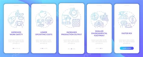 Benefits Of Automation Blue Gradient Onboarding Mobile App Screen