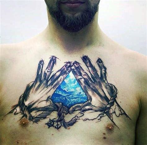 50 Epic Cloud Chest Tattoos For Men