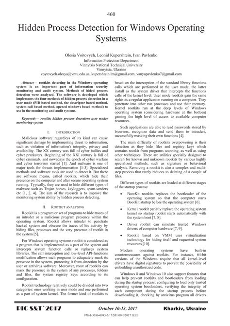 Pdf Hidden Process Detection For Windows Operating Systems