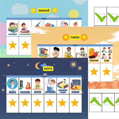 Quadro De Rotina Infantil Hot Educação Hotmart