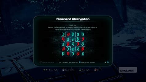 Mass Effect Andromeda Remnant Decryption Puzzle Solutions All