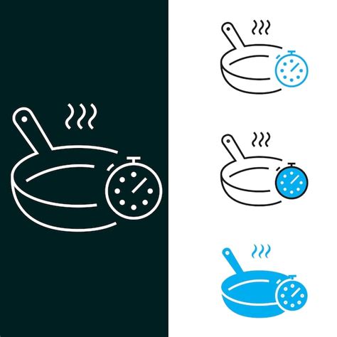 Premium Vector Frying Pan Cooking Timer Vector Icon Design