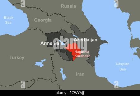 Black Sea And Caspian Sea Region Political Map With Capitals Borders