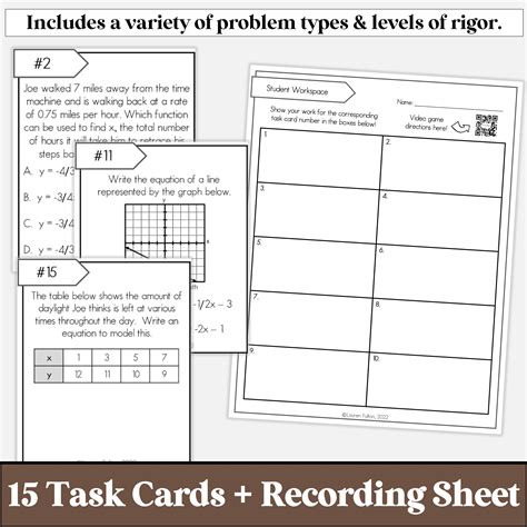 Writing Linear Equations Review Activity Adventurous Joe Lauren Fulton Math