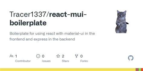 github tracer1337 react mui boilerplate boilerplate for using react