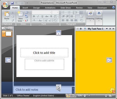 Microsoft Powerpoint Task Pane
