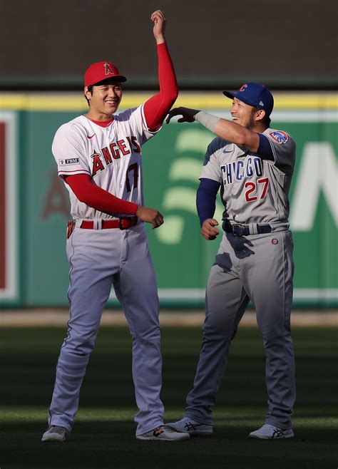 鈴木誠也、二塁打放つなど7試合ぶりマルチ安打 大谷翔平と同学年対決、カブスは4連敗 Mlb写真ニュース 日刊スポーツ