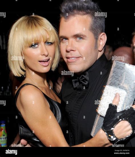 Paris Hilton Left And Perez Hilton During Perez Hiltons 31st Birthday Bash Held At The Viper