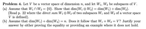 Solved Problem 4 Let V Be A Vector Space Of Dimension N