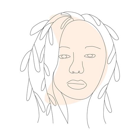A Girl In The Style Of A Linart On A White Background For Use As A