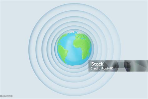 땅과 추상 흰색 종이 잘라 동그라미 모양 배경입니다 중앙에 지구와 흰색 종이 조각 효과 원의 중심에 지구 3d 렌더링 3차원 형태에 대한 스톡 사진 및 기타 이미지 Istock